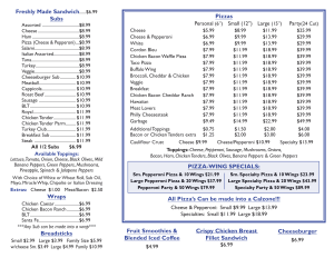 Deli Menu | South Dayton Supermarket